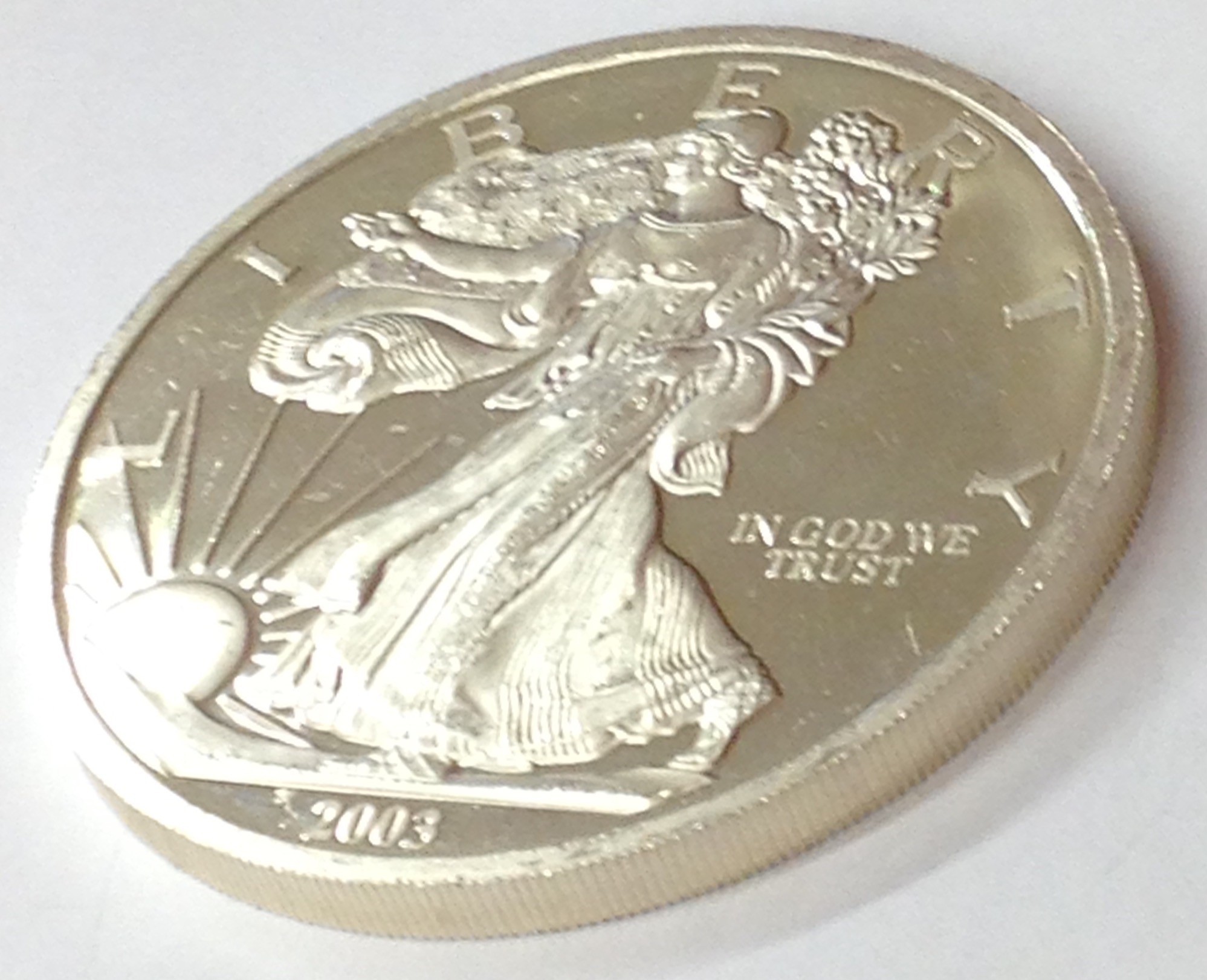 2003 1 lb Proof American Silver Eagle Round 11.97 Troy oz of .999 Fine ...